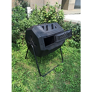It's useful. Twin Chamber Rotating Compost Bin - Dual Chamber Rolling Compost Tumbler with Sliding Door and Solid Steel Frame