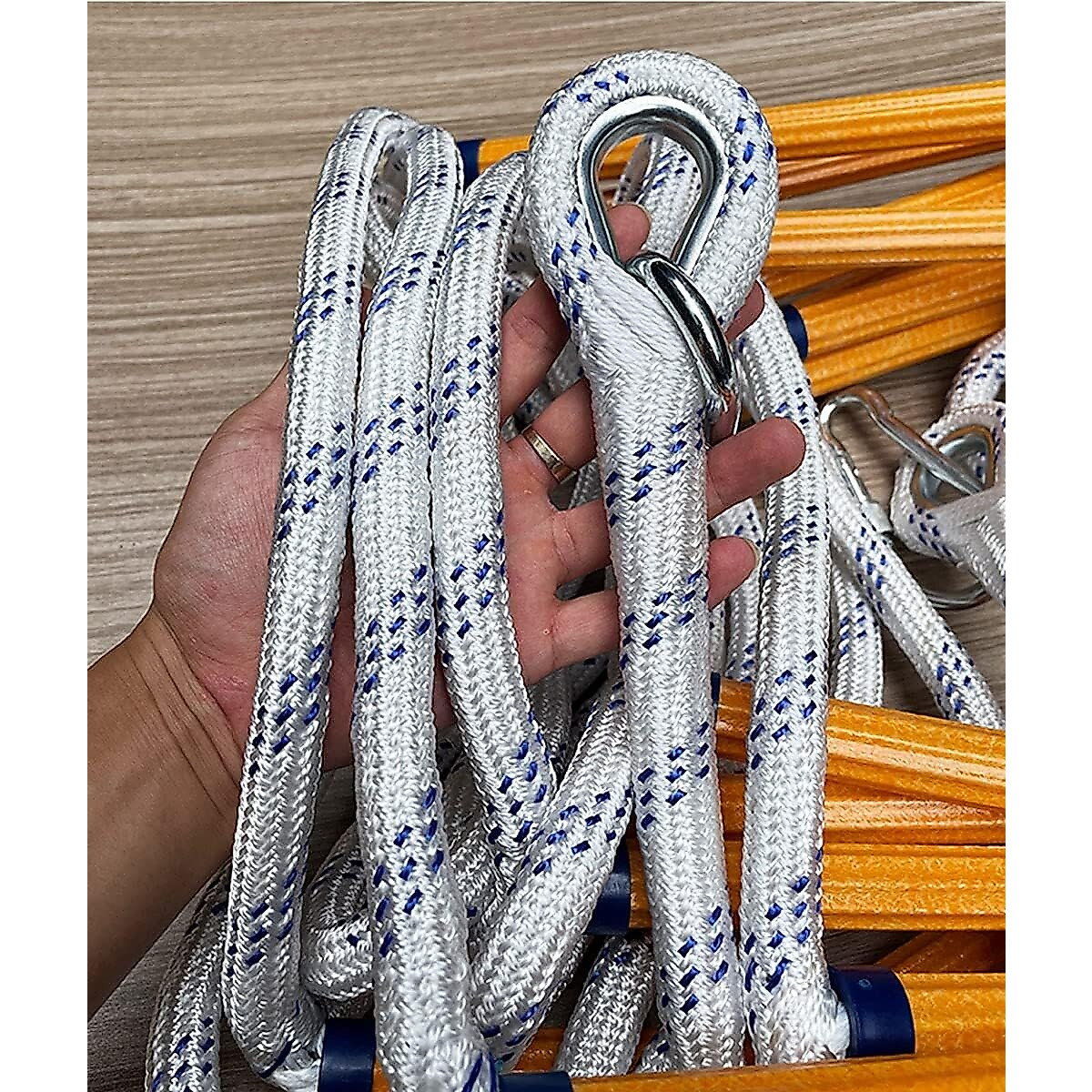 Rope Ladder Fire Escape - Emergency Ladders, Safety Ladder Escape, 2-3 Story Homes Reusable Compact Lightweight External Rescue Ladder (Size : 20M)