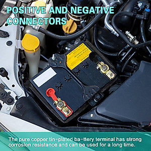 Middrivr 2PCS Battery Terminals, Car Battery Cable Terminal Clamps-Connectors-Negative and Positive, Battery Terminal with Plastice Cover, Good Contact, Corrosion Resistance Applicated in Car Truck