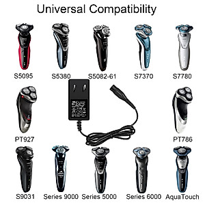 Charger for Philips-Norelco-HQ8505 Norelco 7000 5000 3000 9000 Series Electric Shaver Razor, Aquatec, Arcitec, Multigroom Beard Trimmer & More 15V AC Adapter Power-Supply Cord by Jewaytec