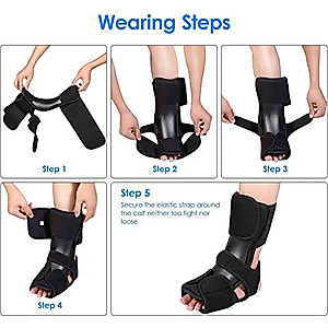 CUSMA Plantar Fasciitis Night Splint, Foot Support Brace Adjustable Foot Stabilizer, Orthotic Sleeping Immobilizer, Arch Support Ankle Brace,L~XL