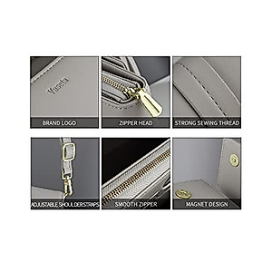 VASETA Small Crossbody Bag for Women, Crossbody Purse Shoulder Bag, Leather Clutch Wristlet Purses Handbag, Cash Handbag, Card Holder Wallet with Adjustable Strap