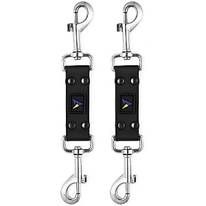 DEYACE Dog Collar Safety Clip, 2 Pack Waterproof Heavy Backup for Prong Collar, Dog Harness Collar Leash Connector (8-Inches, Black)