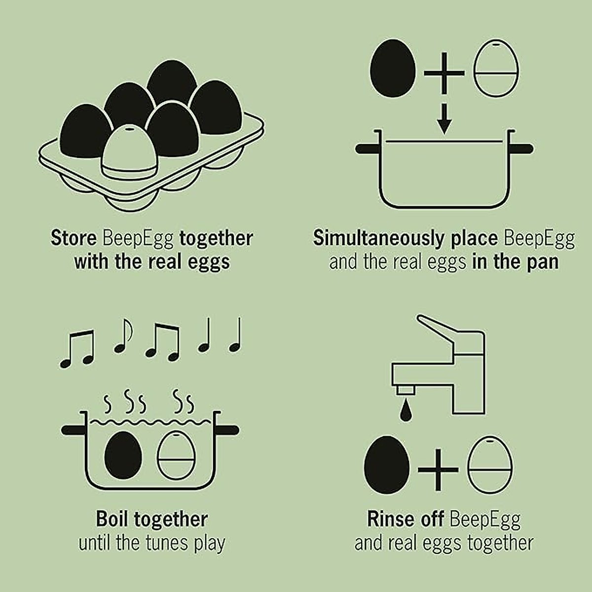 Love BeepEgg – Egg Timer for Boiling Eggs – Musical Egg Cooker for Soft, Medium, Hard Boiled Eggs – Food Safe – Singing Floating Egg Timer – Egg Cooker for 3 Levels of Doneness - Brainstream
