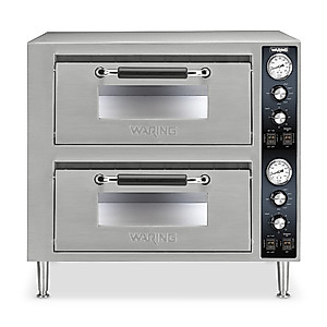 Waring WPO750 Double-Deck Pizza Oven (Dual Door), Silver