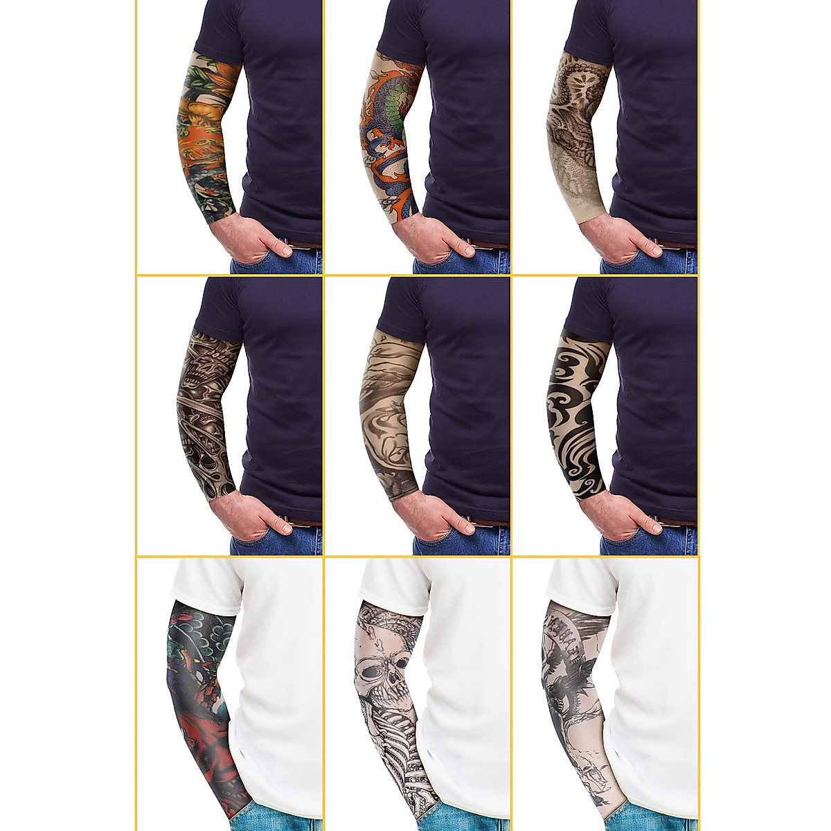 18 Pcs Tattoo Sleeves for Men Arm Sleeves Temporary Tattoo Sleeves Set Arts Fake Tattoo for Women to Cover Arms (Vivid Pattern,Medium)