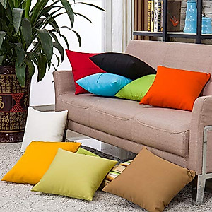 Augld 2Pack Outdoor/Indoor Throw Pillow Cover, Waterproof Solid Pillow Case Navy 18"x18"