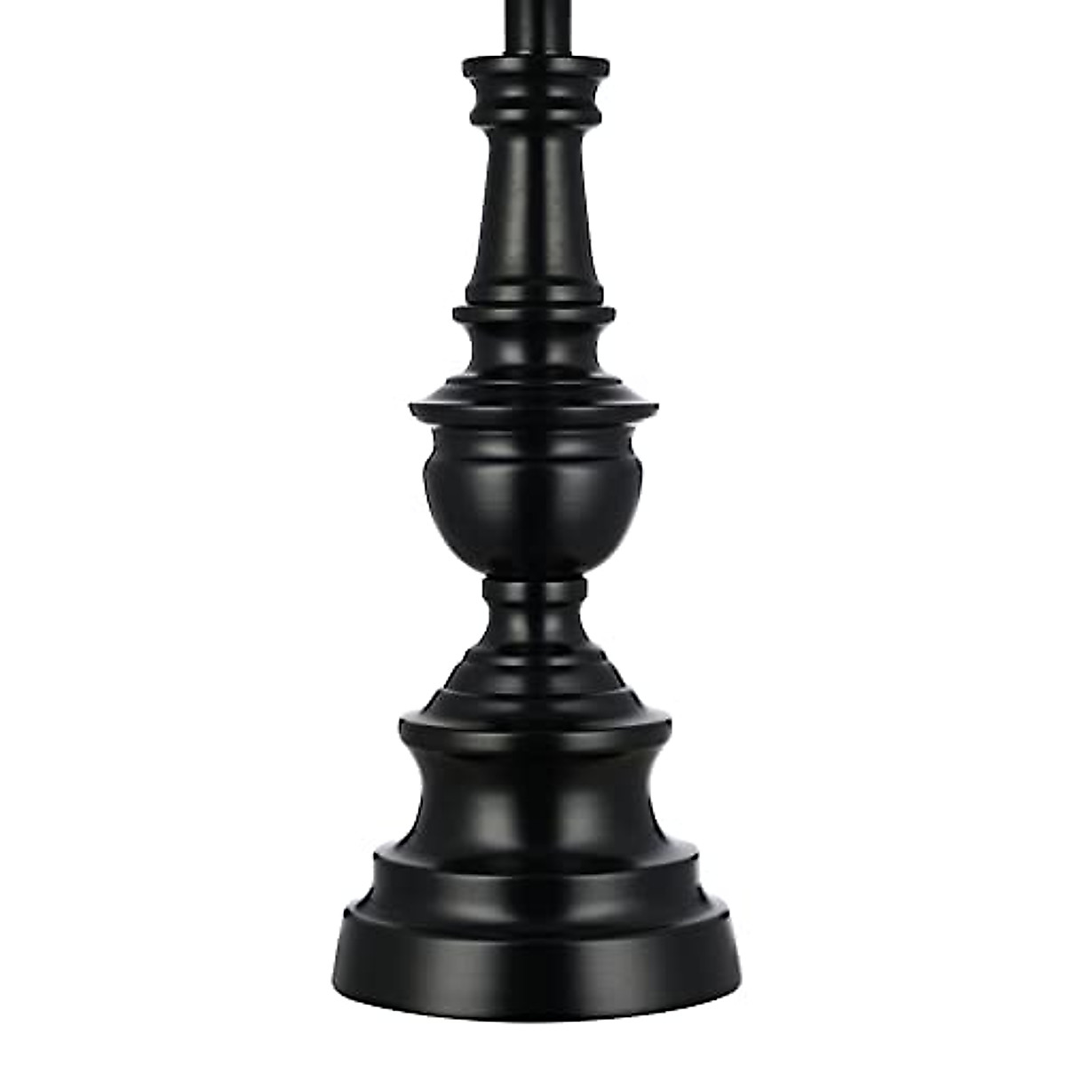 Catalina 21550-001 Traditional 3-Way Decorative Metal Table Lamp with Linen Shade, 27", Black