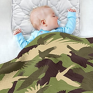 Kigai Camouflage Birds Baby Blanket for Boys Girls, Swaddle Blankets Soft Cozy Nursery Receiving Blankets Travel Blanket Throw Blankets for Toddler Newborn, 30 x 40 Inch
