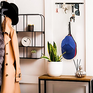 BukSuk Hat Rack for Baseball Caps (2-Pack), Hat Organizer, Stainless Steel Hat Organizer for Baseball Caps, Multi-Purpose Hat Hooks for Wall, Hat Hanger Strong Adhesive/Wall Drilled (Black)