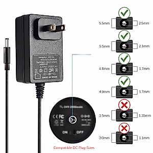 25.2V AC/DC Massage Gun Power Supply Adapter Charger Cord Compatible with for FITPULSE, Chirogun, DARKIRON, KAMU Massage Gun Cable, 25.2V Massager Replacement Power Supply Charger -6FT