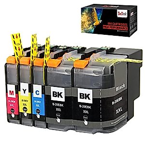 TacTink Compatible Ink Cartridge Replacement for Brother LC20E XXL Super High Yield for Brother MFC-J775dw, MFC-J5920DW, MFC-J985DW XL (2 Black, 1 Cyan, 1 Magenta, 1 Yellow) 5-Pack