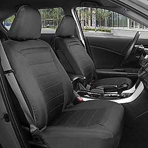 carXS FreshMesh Car Seat Covers Full Set with Black Accent – Mesh Front Seat Covers with Split Bench Back Seat Protector, Interior Covers for Auto Truck Van SUV