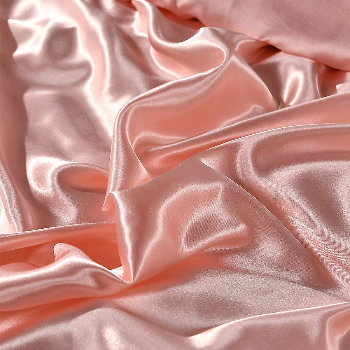 Erosebridal Hotel Pink Duvet Cover Queen Silk Like Satin Bedding Set Summer Reversible Quilt Comforter Cover Honeymoon Sexy Luxury Soft Lightweight Brushed Bedspreads for Farmhouse Room Decor