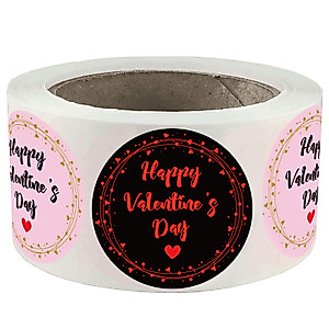 Valentine's Day Heart Stickers - Sweet Red Heart Design for Valentine Gift Wrap - 2 Inches 500 Total Labels