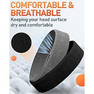 Tanluhu Sweatbands Sport Headbands for Men & Women,4 Pcs Terry Cloth Sweat Band for Tennis, Running, Basketball, Working Out, Execise - Athletic Sweat Cotton Headband Outdoor