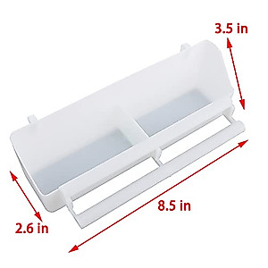 2 Pcs Bird Plastic Double Slot Feeder, Pigeon Food and Water Feeder Cup, Cage Standing Frame Feeder with 2 Plastic Food Spoon