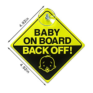 2 PCS Baby On Board Stickers for Cars, Baby on Board Car Signs Safety Warning Stickers Reflection Waterproof Stickers for Window Cling (5×5 Inch)