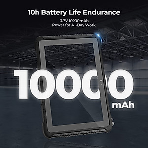 MUNBYN Rugged Tablet IRT05, 10.1 inch Windows 10 Pro Rugged Tablet, 4G LTE, GPS, Water-Proof, 700nit Sunlight Readable Work Tablet, 10000mAh Battery, 4GB RAM/128GB ROM, BT4.2 Wi-Fi for Enterprise Work