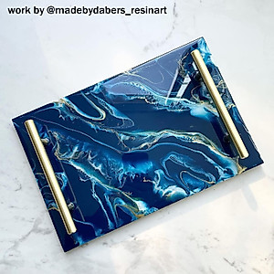 RESINWORLD Large Tray Mold with Handles, Rectangle Silicone Tray Molds for Resin Casting, Deep Flat Tray Resin Mold Silicone