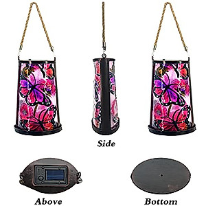 SUBOLO Hanging Solar Lantern Outdoor Waterproof LED Solar Butterfly Lights Tabletop Lamp for Outdoor Patio Garden