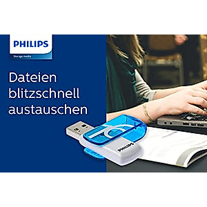 Philips Vivid Edition High Speed USB 2.0 Flash Drive 16GB with Swivel Cap for PC, Laptop, Computer Data Storage, Read Speed up to 21MB/s