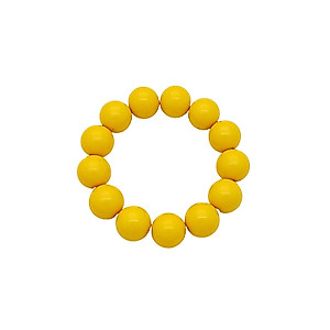 BA UNIQUE FASHION Women's Chunky Large Simulated Pearl Statement Necklace, Bracelet, Earring Set (Cyber Yellow)