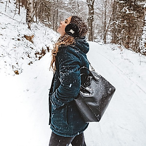 Surblue Unisex Warm Earmuffs Cashmere Winter Pure Color Outdoor Fur Earwarmer, Adjustable Wrap, Black, Medium