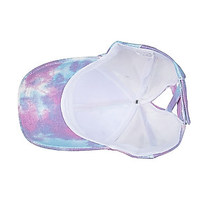 TopTie Tie Dye Ponytail Baseball Cap for Women Criss Cross Messy High Bun Dye Ponytail Hat-Purple