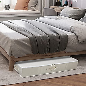 BLKDOTS Underbed Storage Organizer Bins, AWC-BBCDH (Beige-2pcs)