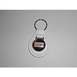 1960's SUNBEAM TIGER VINTAGE LOGO LEATHER KEYCHAIN - WHITE