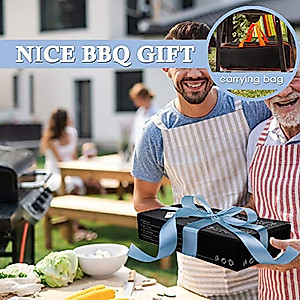 HaSteeL BBQ Grill Accessories Set of 7, Stainless Steel Grilling Tools Set with Storage Bag, Heavy Duty Grill Spatula, Tong, Fork, Basting Brush, Cleaning Brush, Dishwasher Safe & Man’s Gift