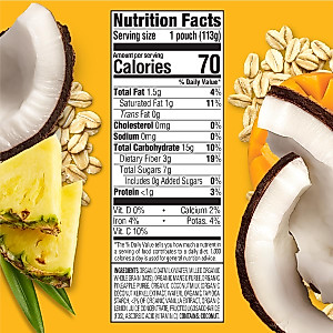 Happy Tot Organics Oatmilk Pudding, Dairy-Free, Stage 4 Toddler Snack, Oatmilk, Mangos, Pineapples & Coconutmilk, 4 Ounce Pouch, Pack of 16