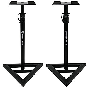 Rockville RVSM1 Pair of Near-Field Studio Monitor Stands w/ Adjustable Height,Black