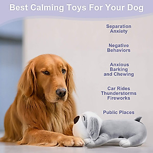 Moropaky Heartbeat Dog Toy Puppy Toy Dog Anxiety Toy to Separate Relief for Pet Cuddle Soother Comfort Calming Create Training Sleep Aid Behavioral Aid Heartbeat Stuffed Animal, Grey