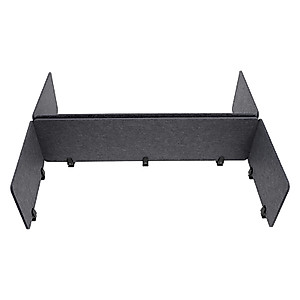 BANLICALI Desk Divider, Modern Stand Up Desk Divider Privacy Panel, Desktop Clamp-On Privacy Board for Classrooms, Libraries, Business Anthracite Gray (59" x 16"+23.6" x 16")