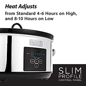 Crockpot 7 Quart Slow Cooker with Programmable Controls and Digital Timer, Polished Platinum
