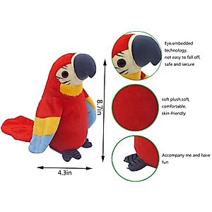 Talking Parrot Plush Toy, Repeat What You Say Funny Kids Stuffed Toys, Birthday Gift Kids Early Learning Animal Toy Electronic toy