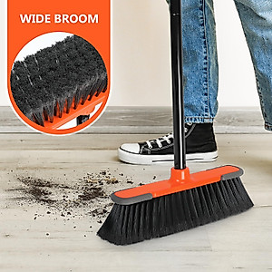 Brooms for Sweeping Indoor 54''Long Handle Soft Bristle Broom,Indoor Broom for Floor Cleaning House Broom for Kitchen Lobby Patio Yard