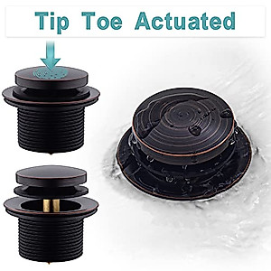 BESTILL Tip-Toe Bathtub Drain Kit and Overflow Plate, Oil Rubbed Bronze