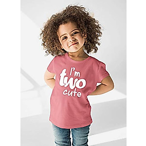 2nd Birthday Outfits for Toddler Girls im Two Cute Shirt Girl 2 Year olds Second (Mauve, 2 Years)