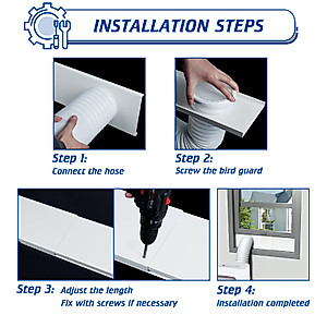 Wintcomfort Portable Air Conditioner Window Seal Plates Kit for Portable AC Exhaust Hose with 5" Diameter, Adjustable Seal Panels with Plastic Guard, Window Vent Kit for Sliding Windows