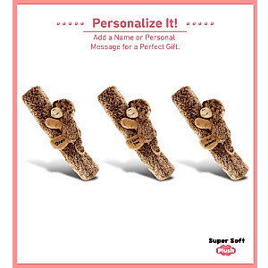 DolliBu Brown Monkey Plush Car Seatbelt Cover - Soft Fluffy Cushion Support for Safety Seat Belt Strap Cover, Decorative Wild Life Stuffed Animal Padded Toy Cute Vehicle Accessory for Kids & Adults