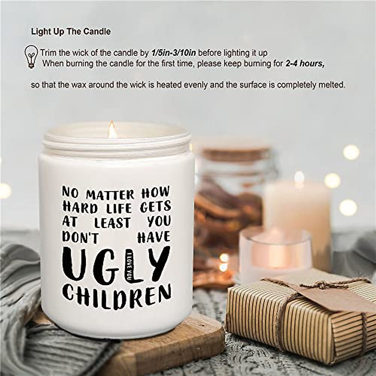 Mothers Day Gifts for Moms from Daughter Son 7oz Lavender Scented Candles Happy Birthday Gifts for Mom Funny Soy Eco-Friendly Long Lasting Handmade Natural Soy Max Candle Christmas Presents for Mom