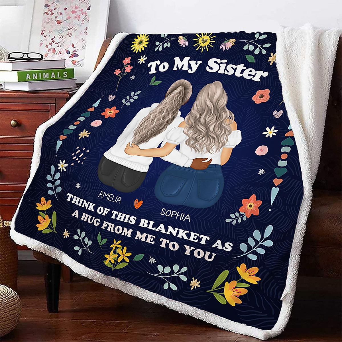 to My Sister Blanket, Sister Blanket, Sister Blankets from Sister Personalized, Sister Blanket Gifts from Sisters, Sister Long Distance Gift, Gifts for Older Sister from Younger Sister