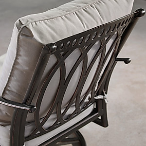 Oakland Living Aluminum Outdoor Swivel Club Finish with Thick Grey Polyester Cushions (Set of 2) Deep Seating Rocking Chairs, Antique Copper (AZRICA-2CHAIR-AC)