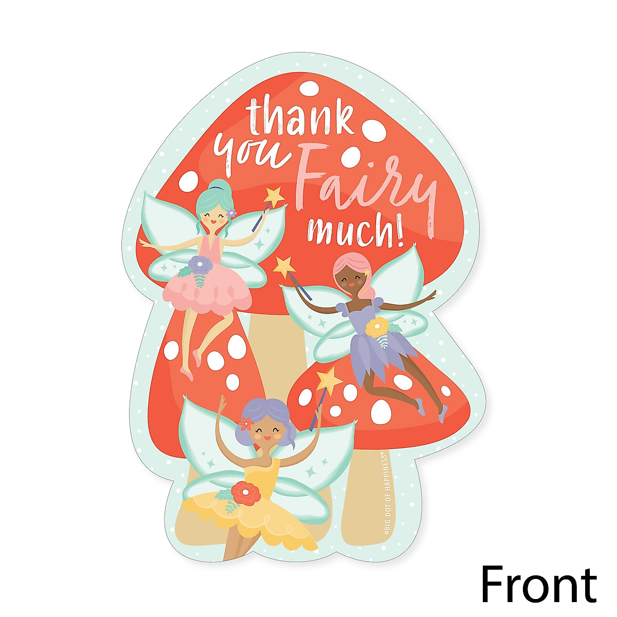 Big Dot of Happiness Let’s Be Fairies - Shaped Thank You Cards - Fairy Garden Birthday Party Thank You Note Cards with Envelopes - Set of 12