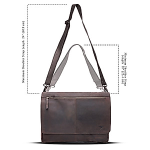 LUXEORIA Leather Briefcase Shoulder Bag for Women & Men, Over the Shoulder Bag for Women Crossbody & Mens Briefcase Office Bag for Travel | Opulent - Dark Brown