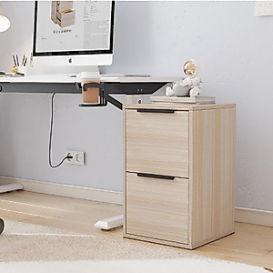 2 Drawer Wood File Cabinet,Vertical Wooden Storage Filing Cabinet for A4 or Letter Size,Under Desk Storage Cabinet for Home Office,Beige