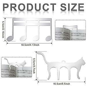 2Pcs Music Book Clip, Metal Music Book Clip Page Holder Music Stand Clips Sheet Music Clips for Piano Keyboard Stands Books (Silver)